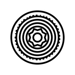 Miko shrine maiden shintoism line icon Royalty Free Vector