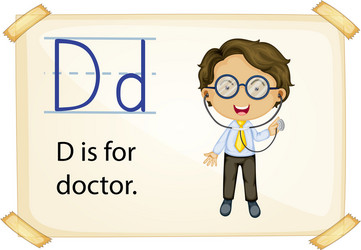 Flashcard letter d is for dad Royalty Free Vector Image