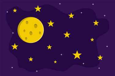 Flat style moon and stars background design Vector Image