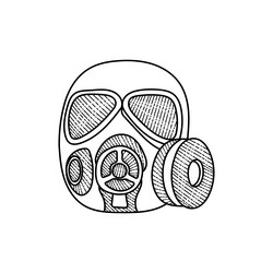 Gas mask face line simple logo Royalty Free Vector Image