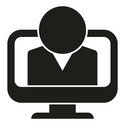 Monitor person icon simple social trust Royalty Free Vector