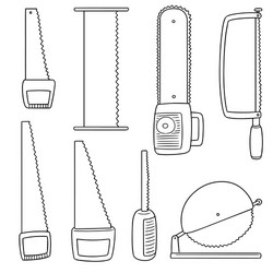 Set of saw Royalty Free Vector Image - VectorStock