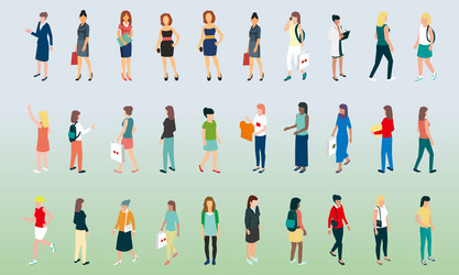 Cartoon silhouette people set Royalty Free Vector Image