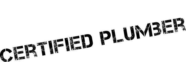 Certified plumber rubber stamp Royalty Free Vector Image