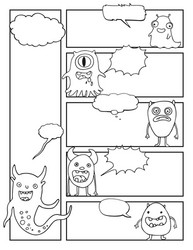 Comic book strip templates for drawing Royalty Free Vector
