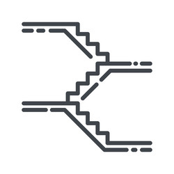 Flight of stairs line icon front view isolated Vector Image