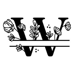 Floral split h monogram high quality Royalty Free Vector