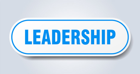 Leadership blue paper sign on white background Vector Image