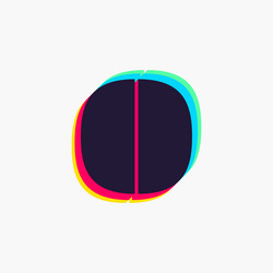 Number zero logo with vibrant line glitch effect Vector Image