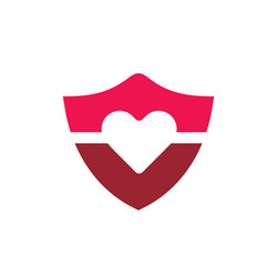 Shield heart logo design love protection logo Vector Image