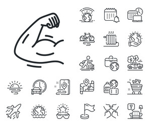 Strong arm icon strength muscle sign Royalty Free Vector