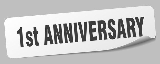 1st anniversary sticker label Royalty Free Vector Image