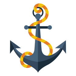 Nautical anchor with rope Royalty Free Vector Image