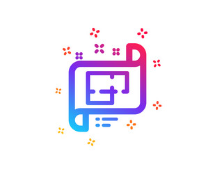 Architectural plan icon technical project sign Vector Image