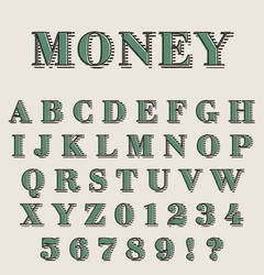 Print technique retro alphabet Royalty Free Vector Image