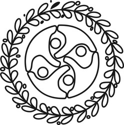 Leaf hand triangle commitment teamwork together Vector Image