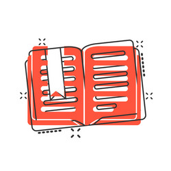 Open book icon in comic style literature cartoon Vector Image