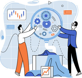 Team solving complex problems teamwork Royalty Free Vector