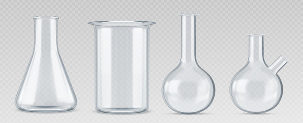 3d chemistry laboratory glass science test flask Vector Image