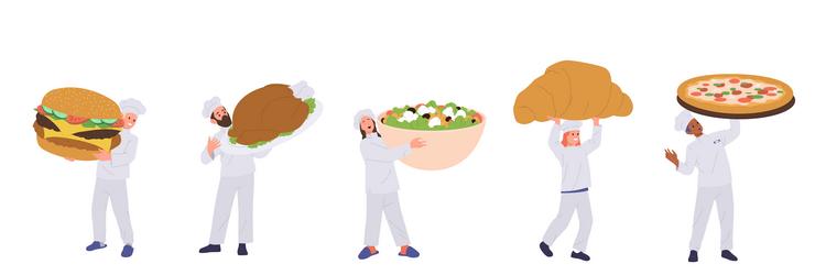 Man cook master chef cartoon character wearing Vector Image