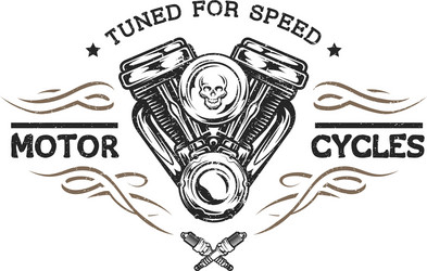 Set of vintage motorcycle engine design elements Vector Image