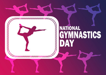 National gymnastics day neon sign on dark Vector Image