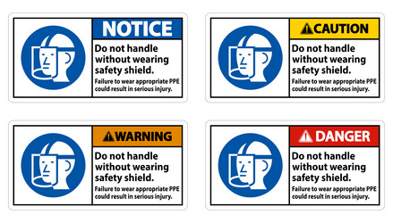 Notice sign do not handle without wearing safety Vector Image
