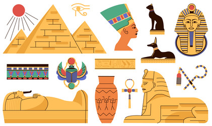 Ancient egypt elements egyptian landmark Vector Image