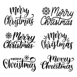 Merry christmas hand lettering set Royalty Free Vector Image