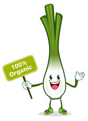 Spring onion vegetable mascot cartoon Royalty Free Vector