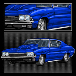 Blue drag racing car with black strip Royalty Free Vector