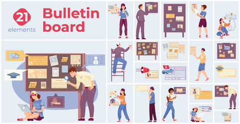 Bulletin board collage Royalty Free Vector Image
