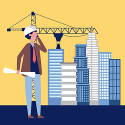 Construction engineer cartoon Royalty Free Vector Image