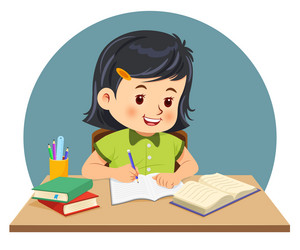 Cartoon Kid Writing Vector Images (over 23,000)