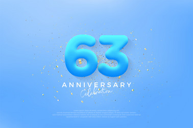 Cartoons number 63rd to celebrate birthday modern Vector Image