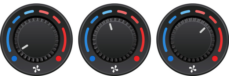 Car dashboard knob switch set auto air Royalty Free Vector