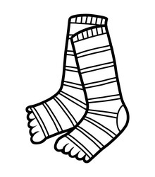 Coloring book kids tights with kitty knee Vector Image