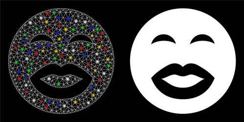 Flare mesh network lady smiley with spots Vector Image