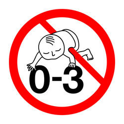 Not suitable for children under 3 years sign Vector Image
