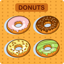 Cute donuts doughnut cartoon Royalty Free Vector Image