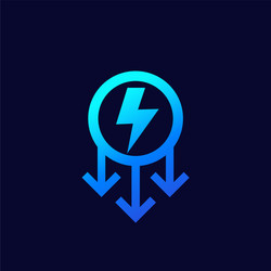 Power consumption decrease icon electricity sign Vector Image