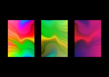 Holographic shapes backgrounds set applicable Vector Image