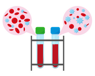 Tubes with normal blood and anemia Royalty Free Vector Image