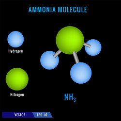 Ammonia nh3 molecule skeletal formula Royalty Free Vector