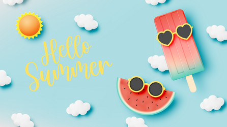 Popsicle in love with ice cream Royalty Free Vector Image