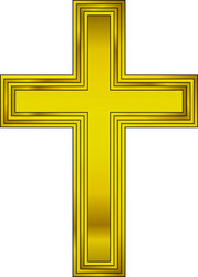 Gold holy cross icon religious golden Royalty Free Vector