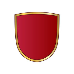 Shield gold red icon shape emblem Royalty Free Vector Image