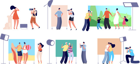 Photo studio session professional photoshoot Vector Image