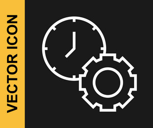 Black time management icon isolated on transparent