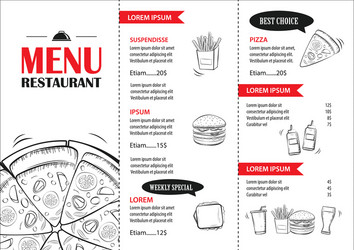 Fast food seamless pattern restaurant or cafe Vector Image